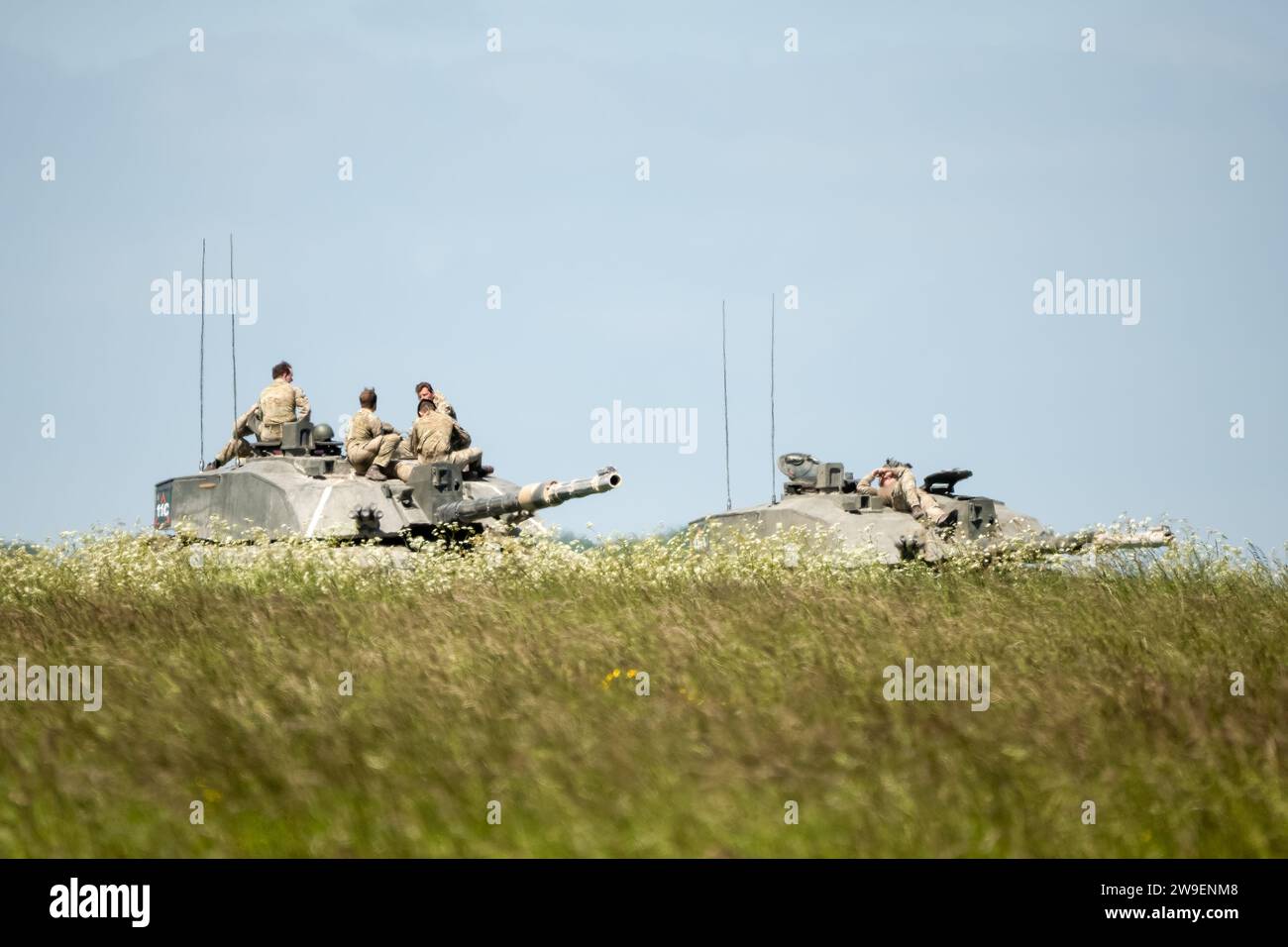 crews of Challenger 2 ii FV4034 main battle tanks enjoy rest in the ...