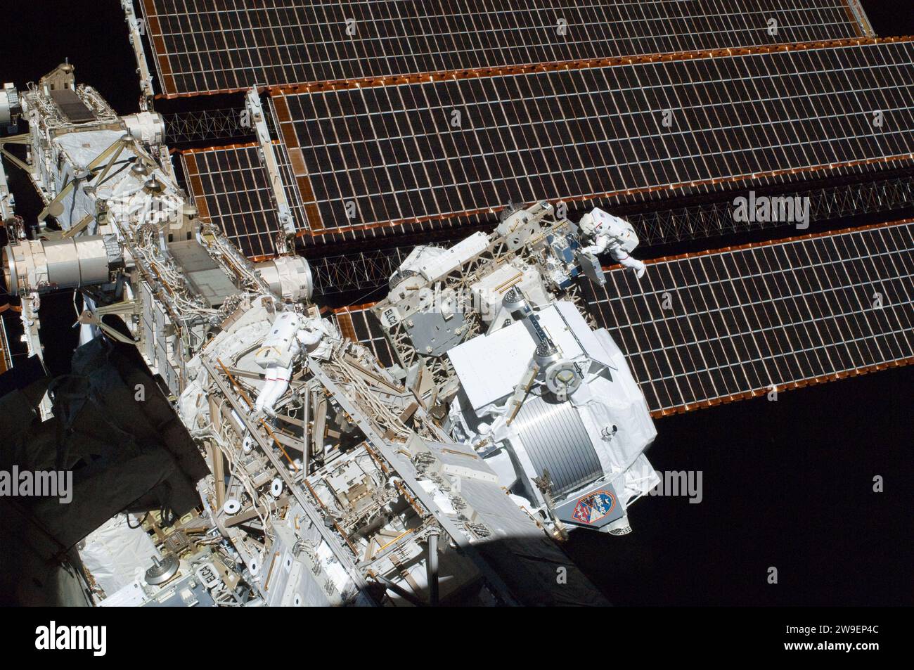 Installing new devices on the International Space Station by astronauts ...