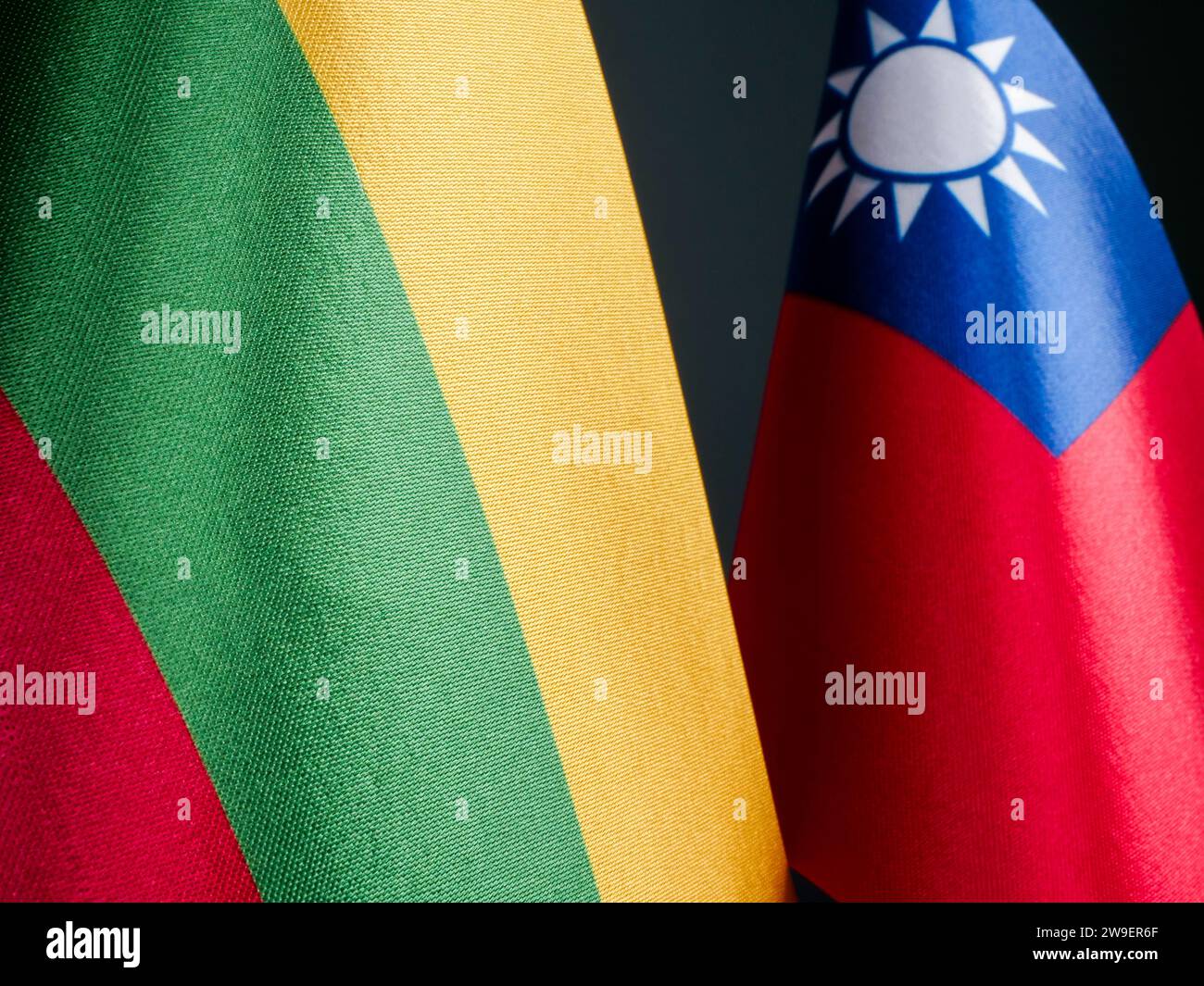 Flags of Lithuania and Taiwan as a symbol of cooperation Stock Photo ...