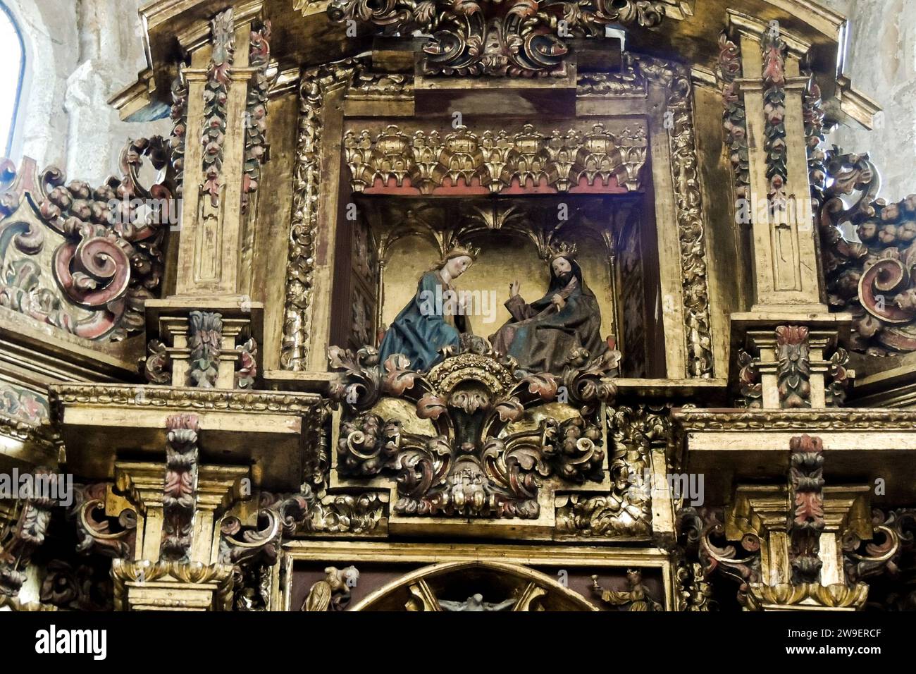 Laredo, Spain. The Retablo de Belen (Bethlehem Altarpiece) inside the ...