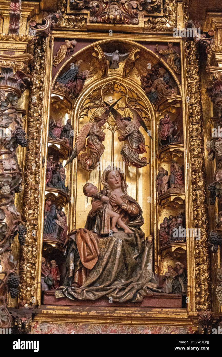 Laredo, Spain. The Retablo de Belen (Bethlehem Altarpiece) inside the ...