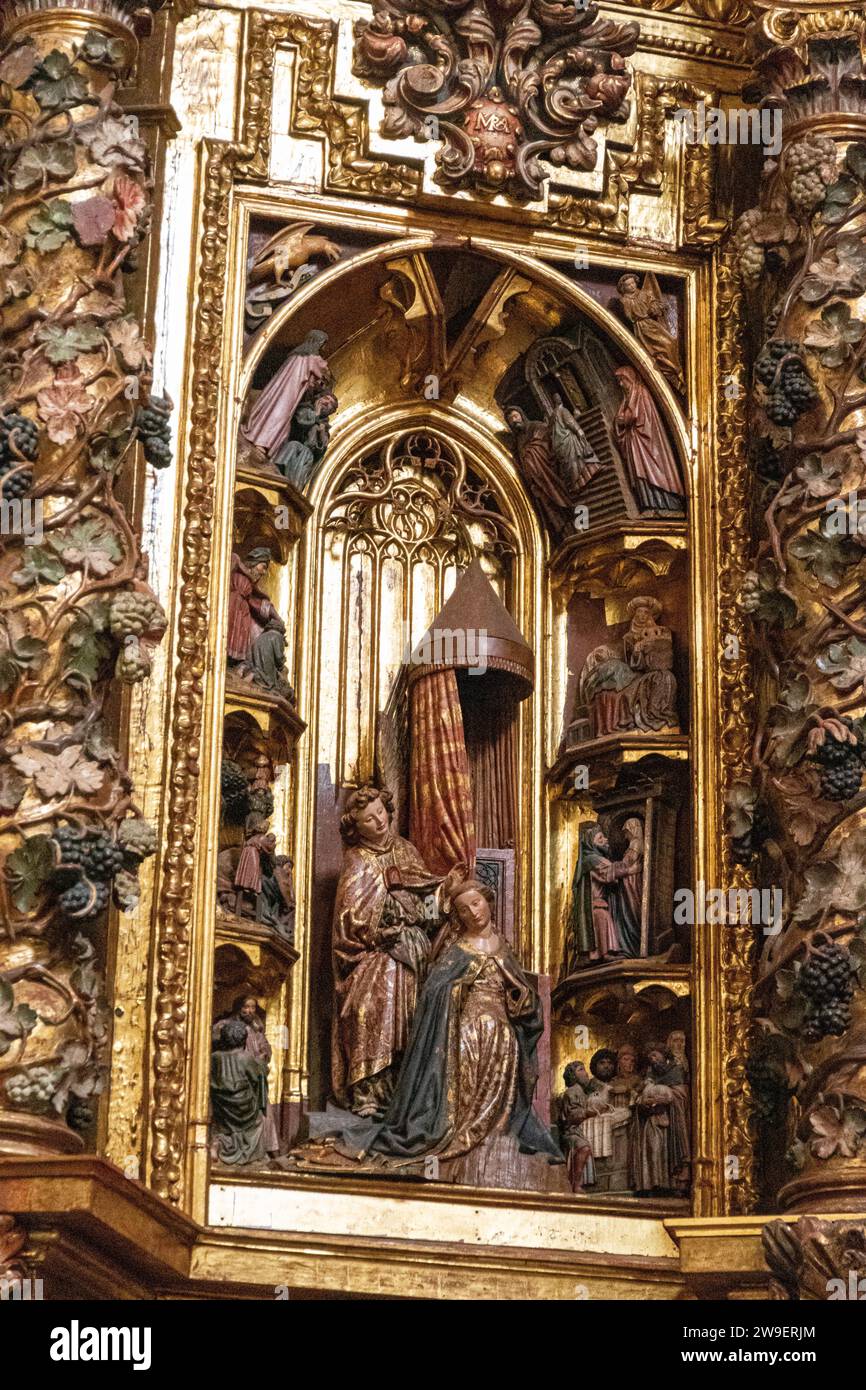 Laredo, Spain. The Retablo de Belen (Bethlehem Altarpiece) inside the ...