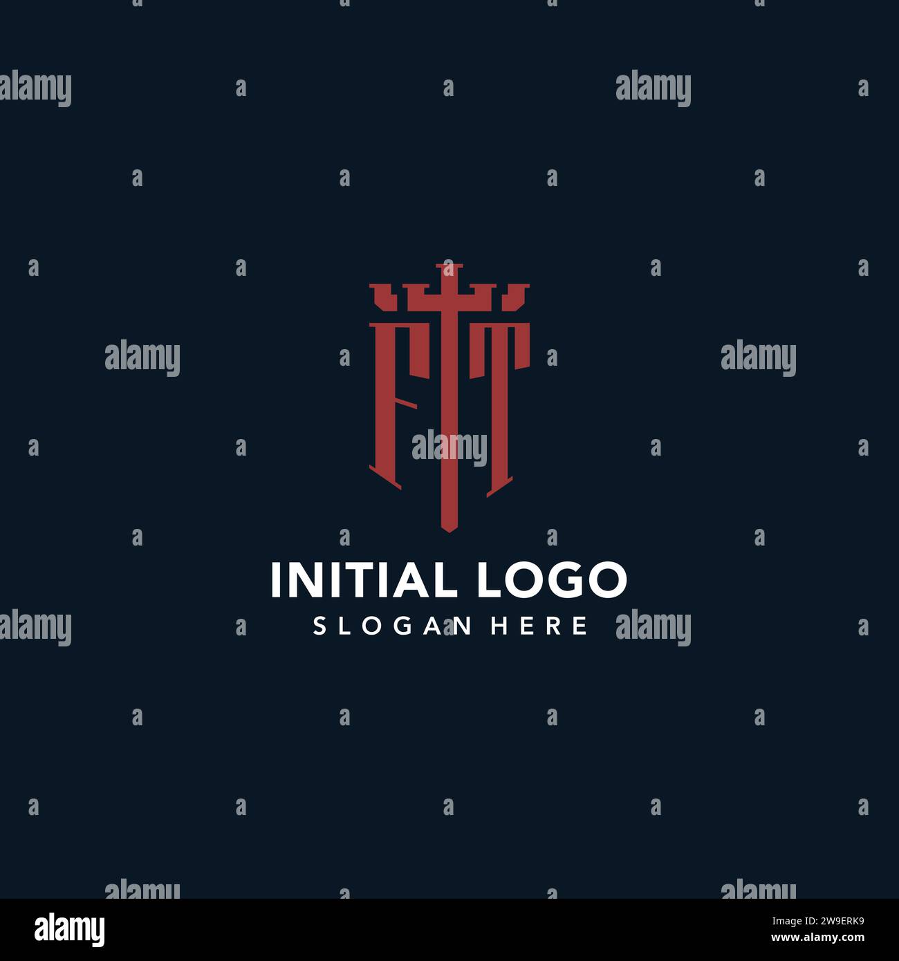 FT initial monogram logos with sword and shield shape design ideas Stock Vector Image & Art - Alamy