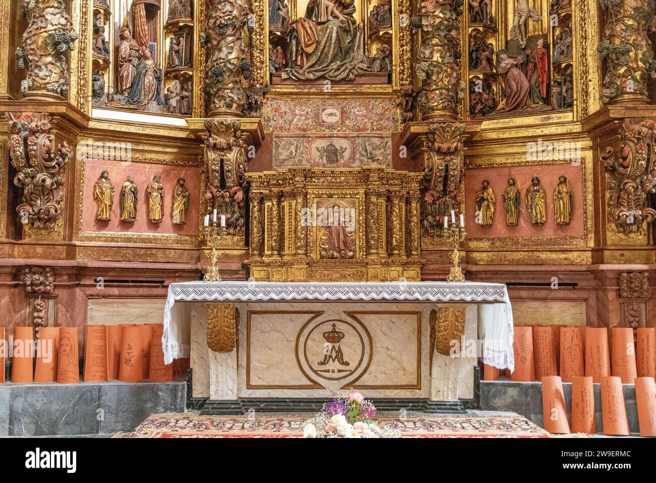 Laredo, Spain. The Retablo de Belen (Bethlehem Altarpiece) inside the ...