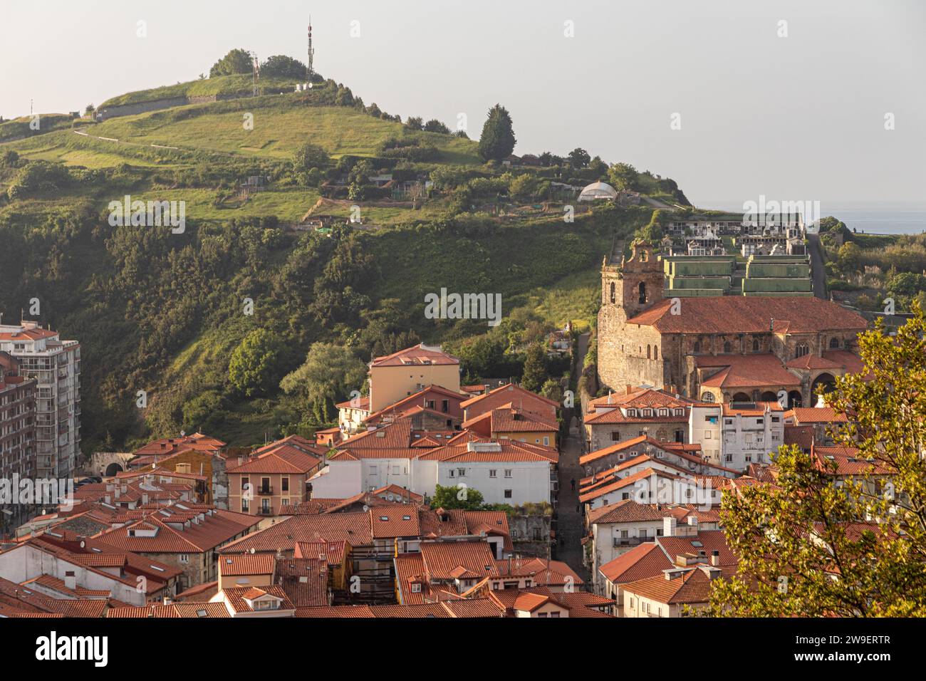 Laredo, Spain. Views of the cemetery and the Iglesia de Nuestra Senora ...