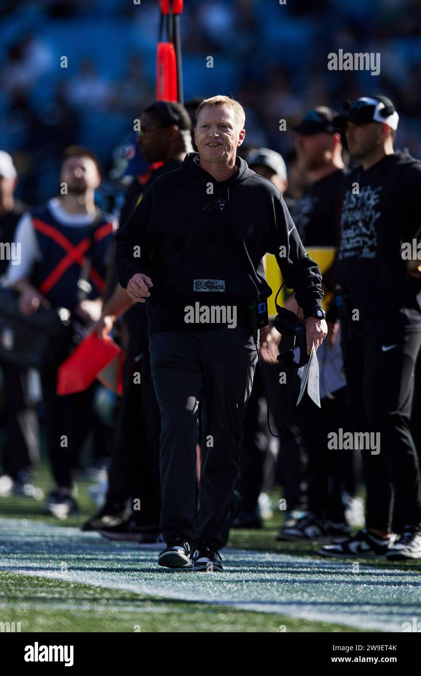 Carolina Panthers interim head coach Chris Tabor walks the sideline ...