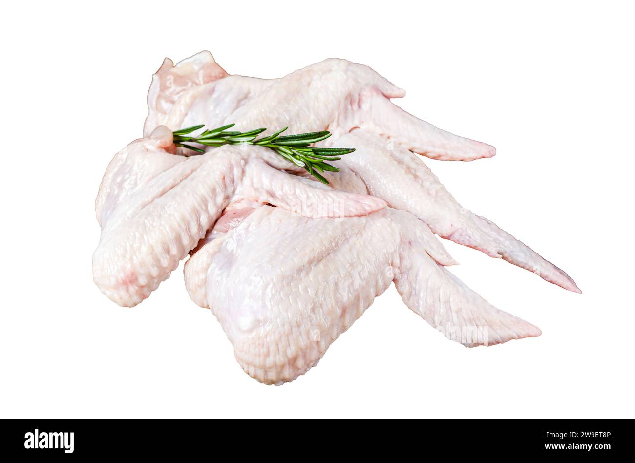 Uncooked Raw chicken wings Poultry meat on a butchery board with meat ...