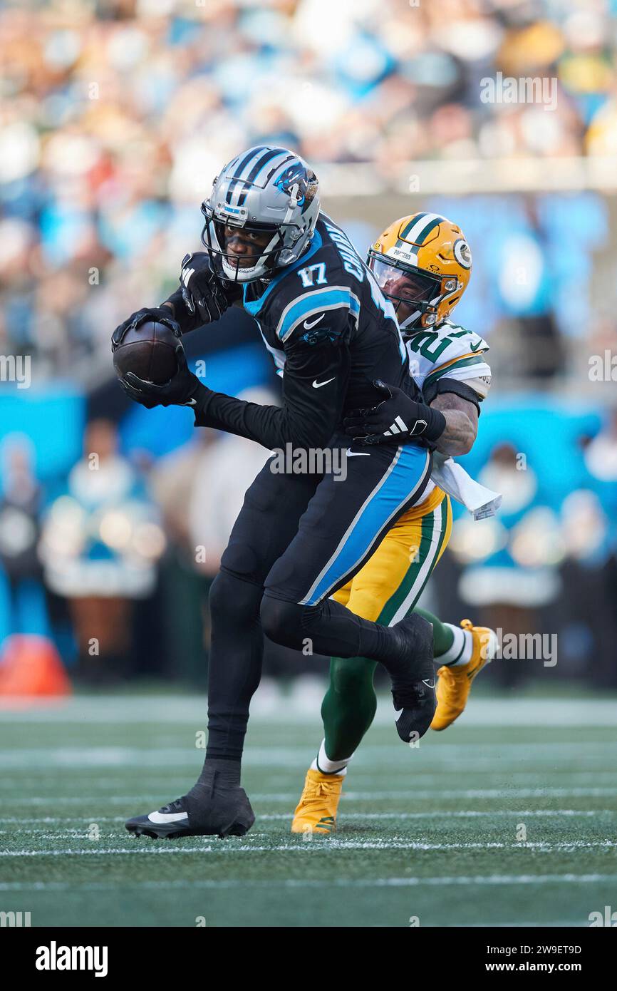 Carolina Panthers wide receiver DJ Chark Jr. (17) turns up field after ...