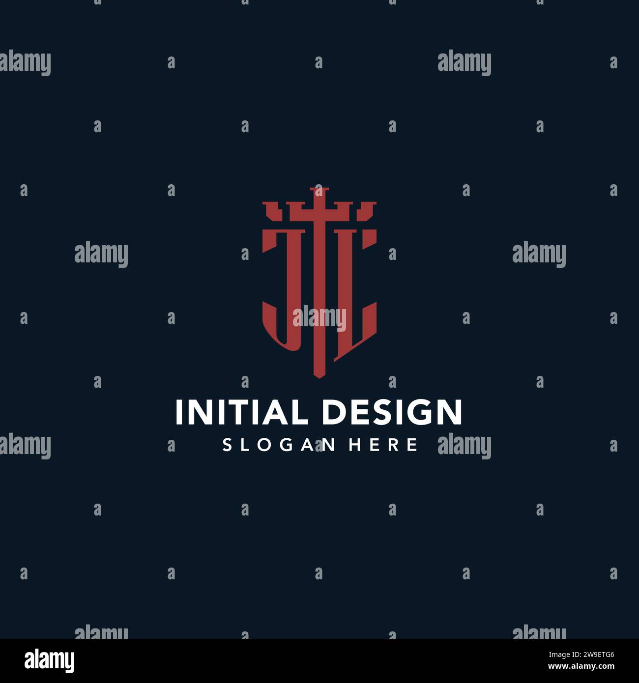 JL initial monogram logos with sword and shield shape design ideas ...