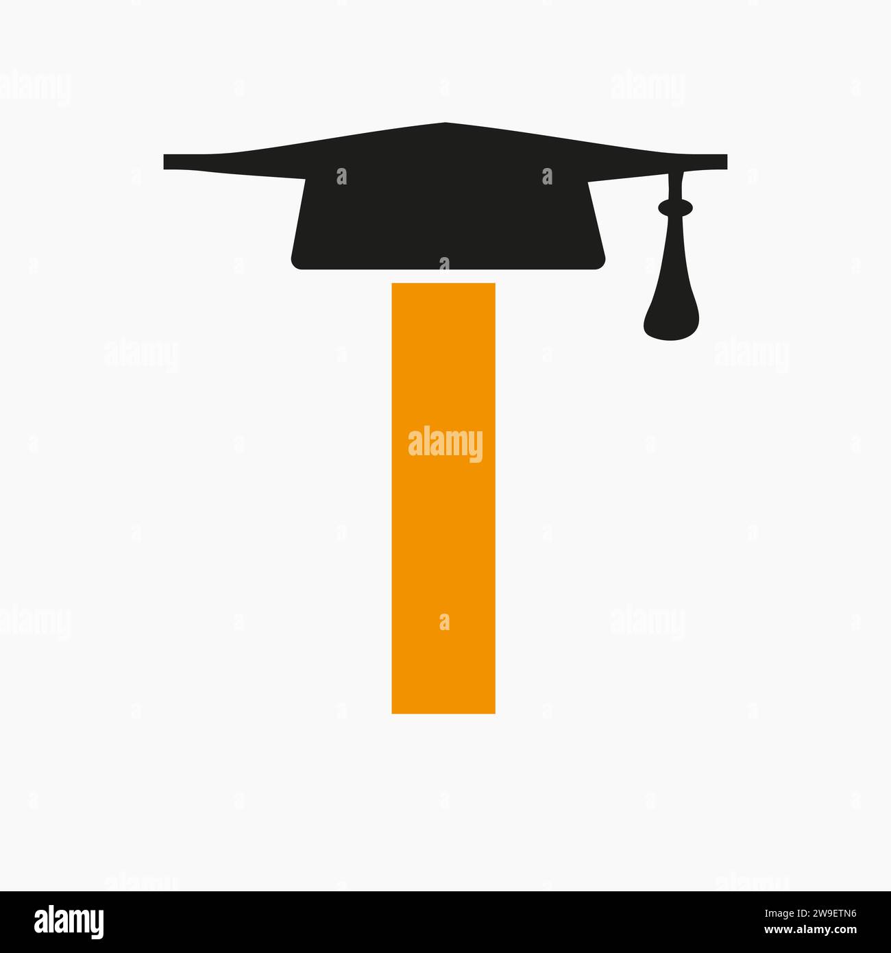 Education Logo On Letter I With Graduation Hat Icon. Study Symbol Stock Vector Image & Art - Alamy