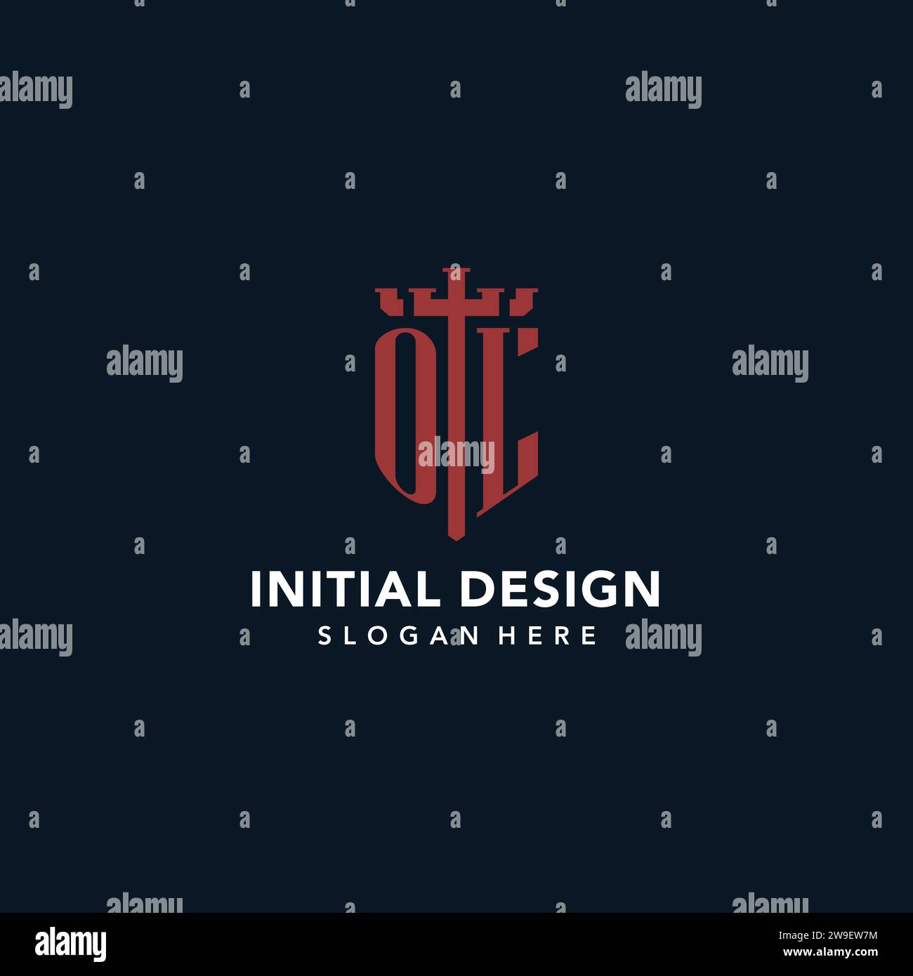 OL initial monogram logos with sword and shield shape design ideas Stock Vector Image & Art - Alamy