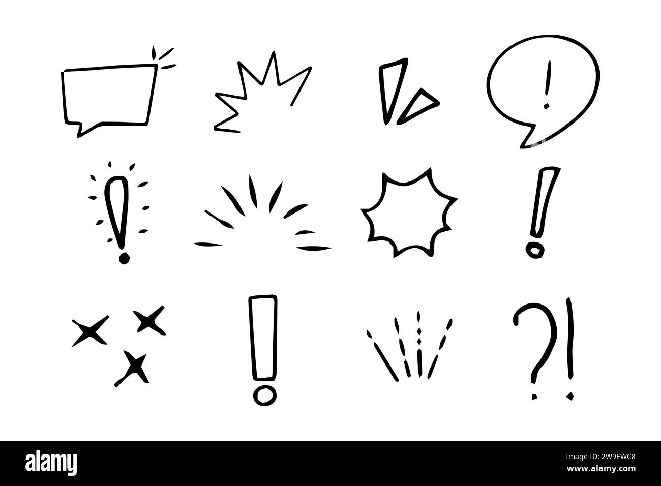 Set emotion attention elements, expressions speech bubble in comic ...