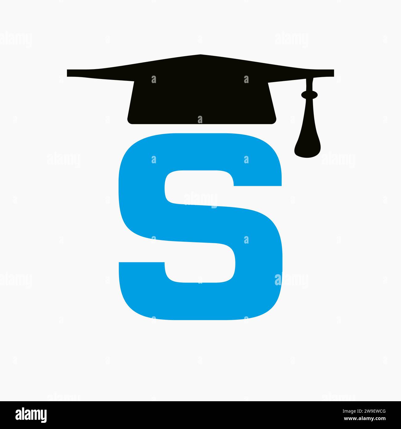 Education Logo On Letter S With Graduation Hat Icon. Study Symbol Stock ...