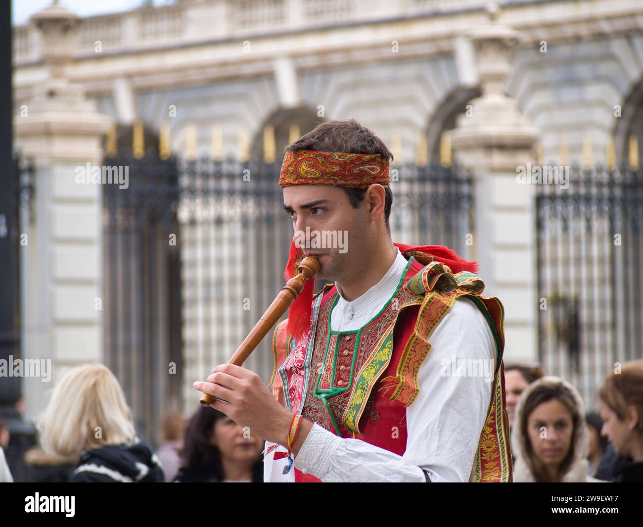 Parade of costumes and traditional masks of Iberia in front of the ...