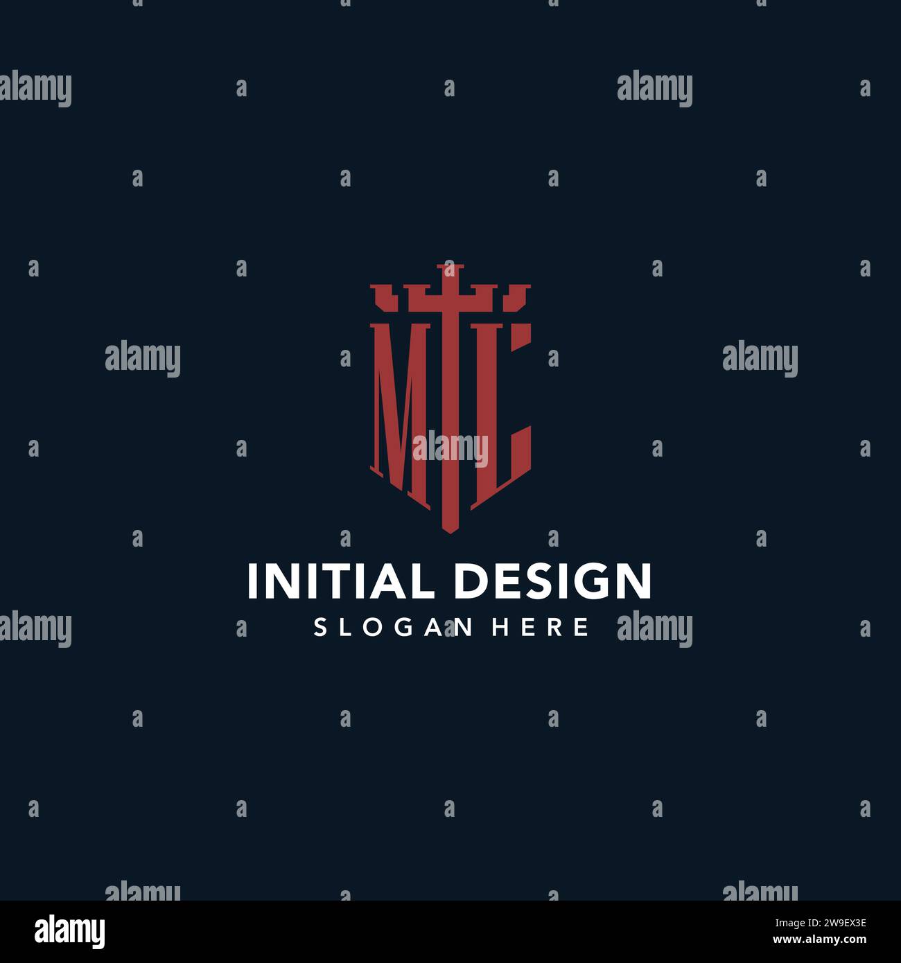 ML initial monogram logos with sword and shield shape design ideas ...