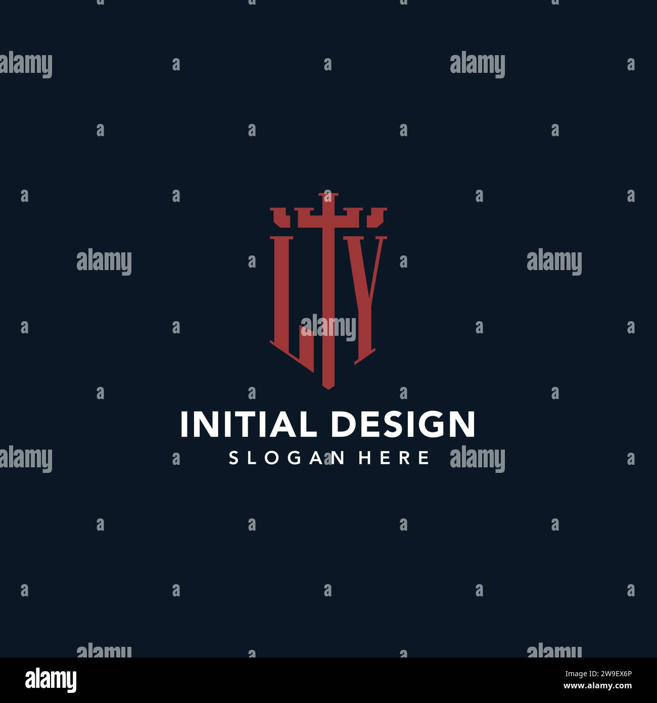 LY initial monogram logos with sword and shield shape design ideas Stock Vector Image & Art - Alamy