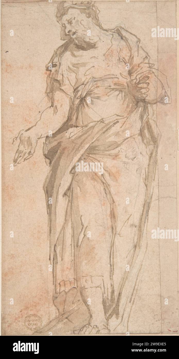 Draped Male Figure Gesturing 1880 by Anonymous, Italian, Roman, 16th ...