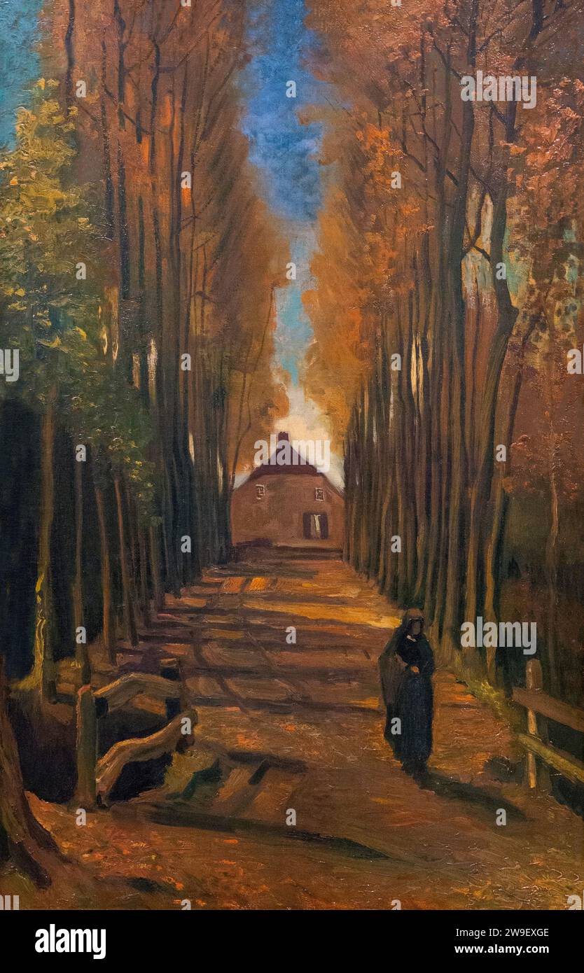 Dutch vincent van gogh avenue of poplars in autumn hi-res stock ...