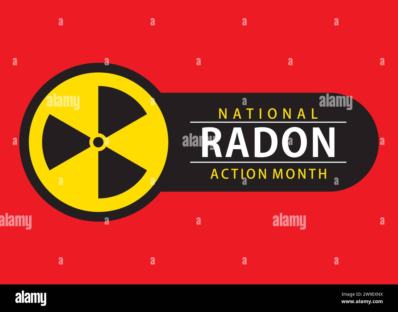 January is Radon Awareness Month banner, placard, card, and poster ...