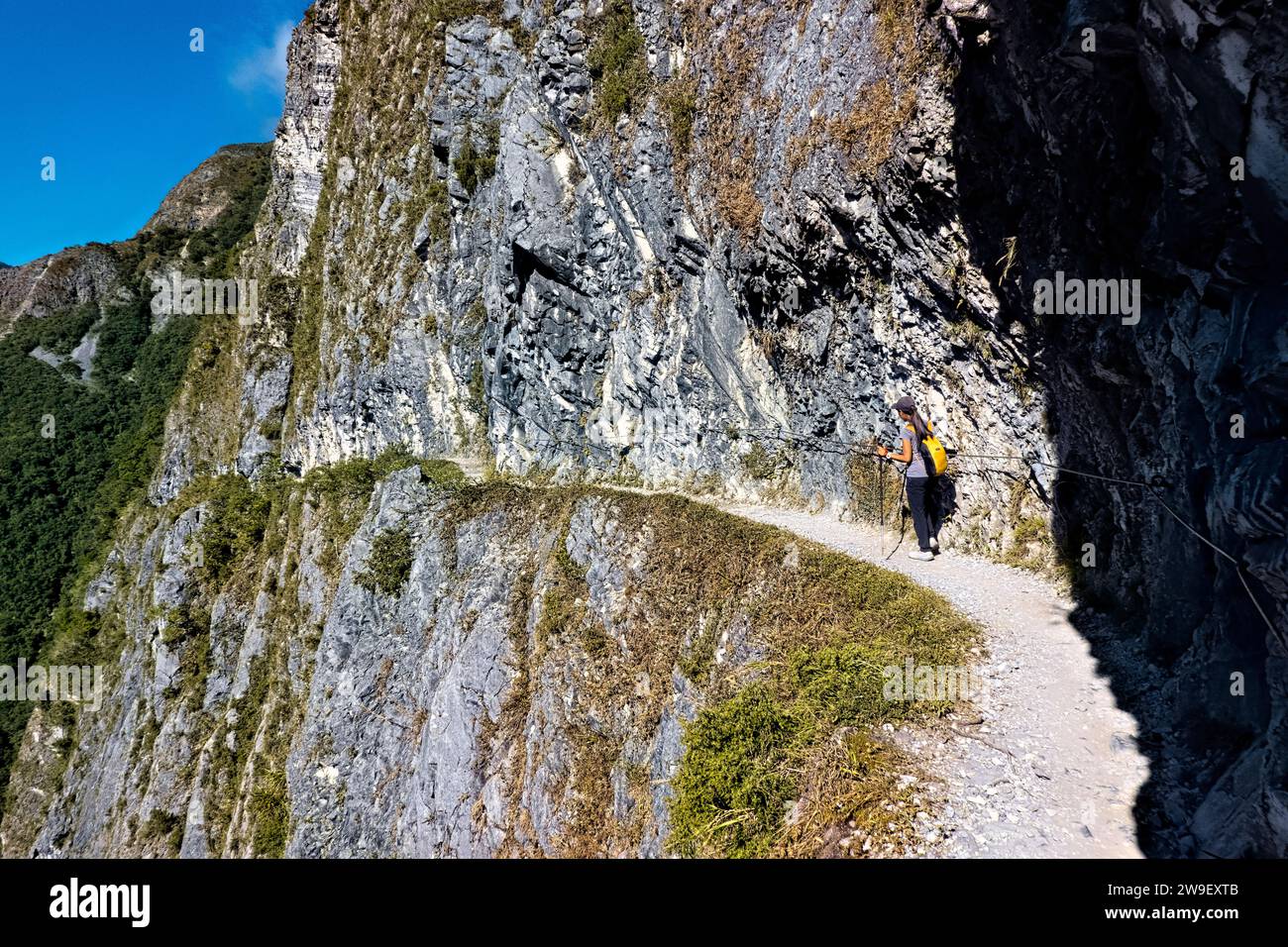 The narrow and precipitous Zhuilu Old Trail, Taroko National Park ...