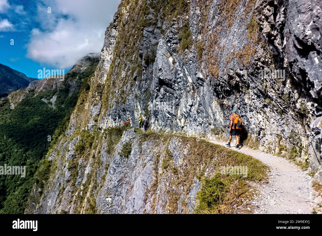The narrow and precipitous Zhuilu Old Trail, Taroko National Park ...