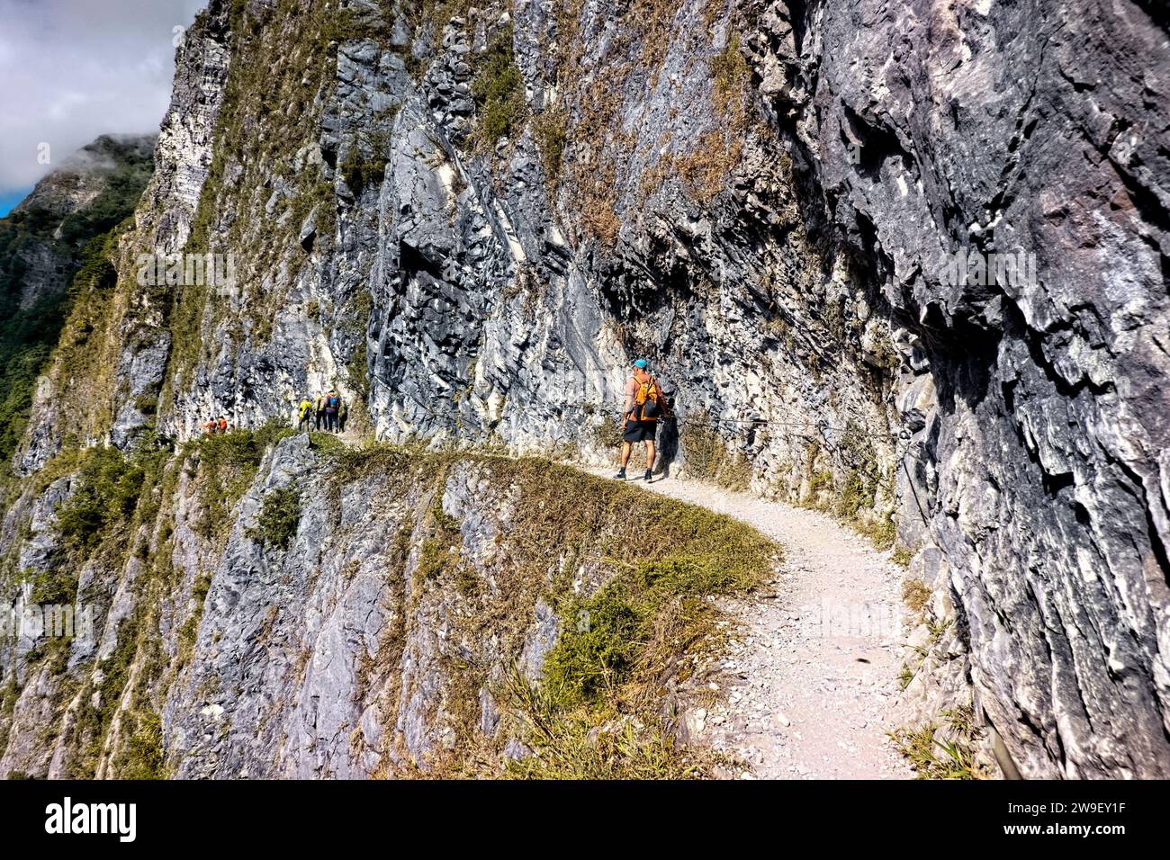 The narrow and precipitous Zhuilu Old Trail, Taroko National Park ...