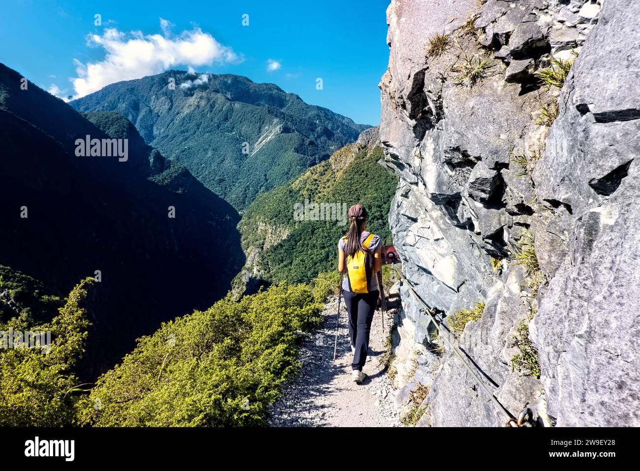 The narrow and precipitous Zhuilu Old Trail, Taroko National Park ...