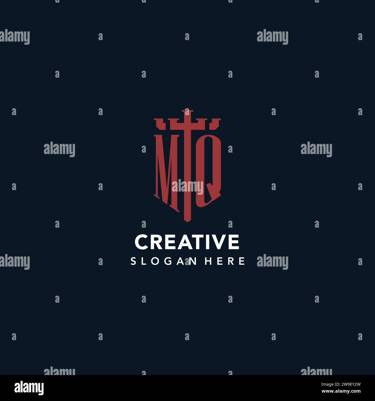 MQ initial monogram logos with sword and shield shape design ideas Stock Vector Image & Art - Alamy