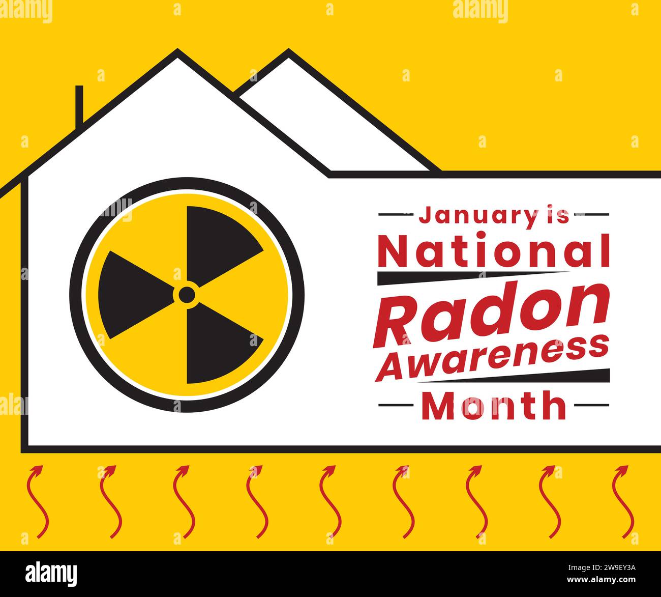January is Radon Awareness Month banner, placard, card, and poster ...