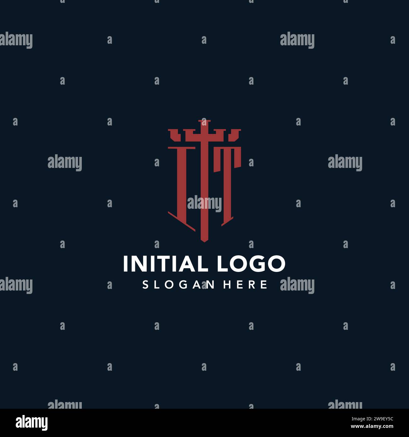 IT initial monogram logos with sword and shield shape design ideas Stock Vector Image & Art - Alamy