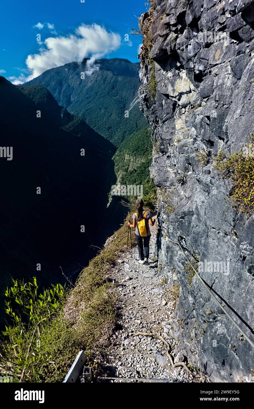The narrow and precipitous Zhuilu Old Trail, Taroko National Park ...