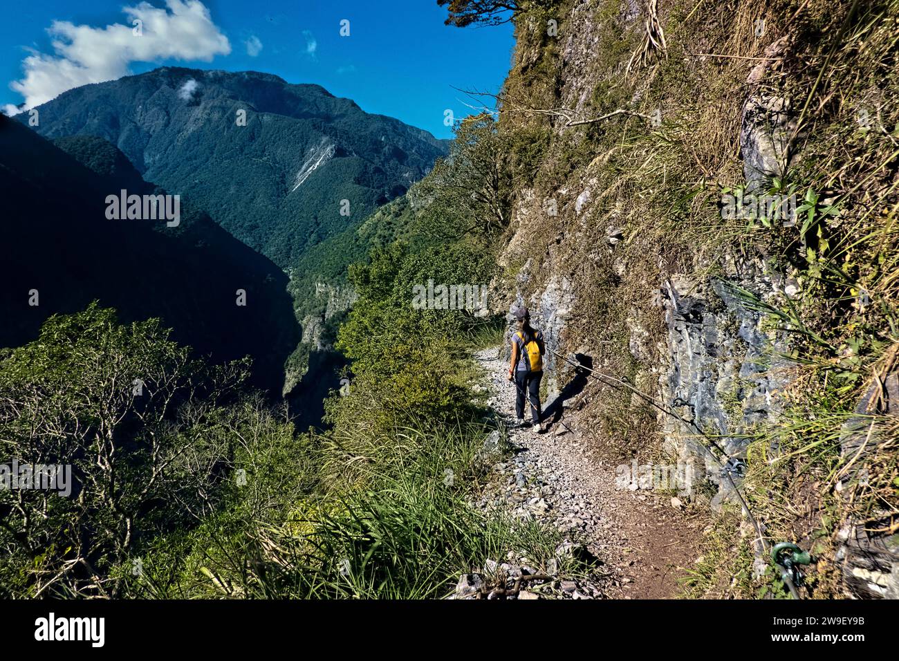The narrow and precipitous Zhuilu Old Trail, Taroko National Park ...