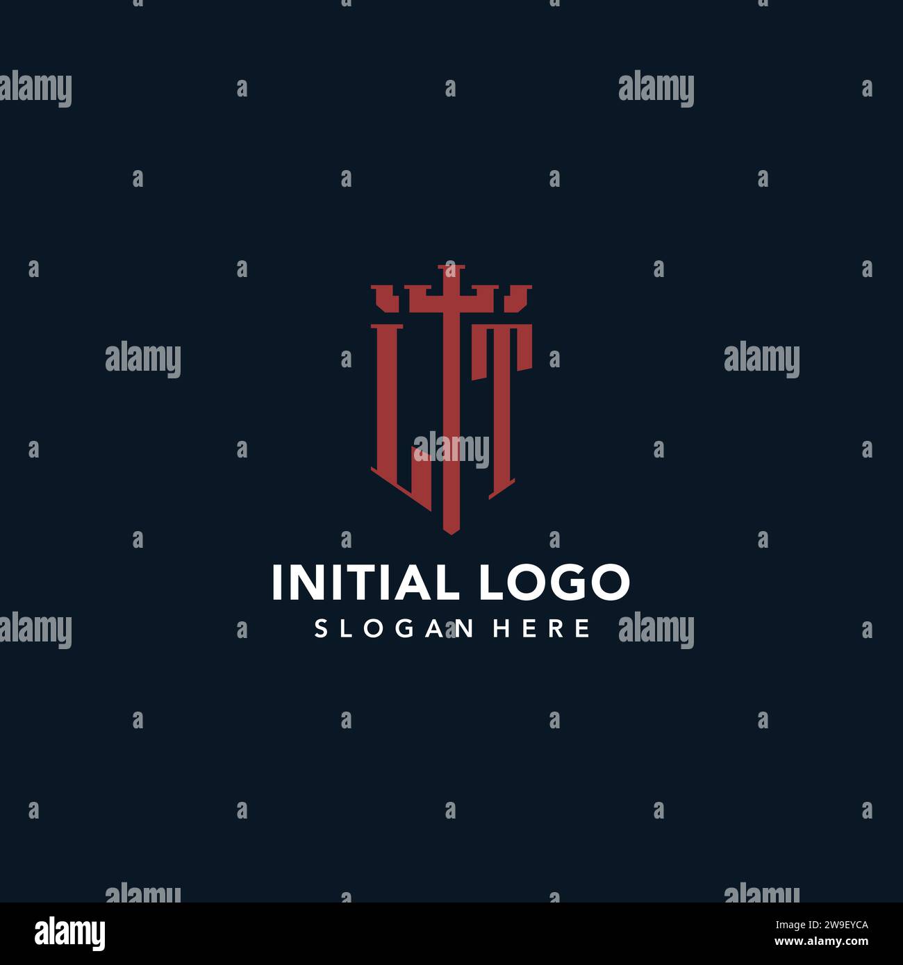 LT initial monogram logos with sword and shield shape design ideas Stock Vector Image & Art - Alamy