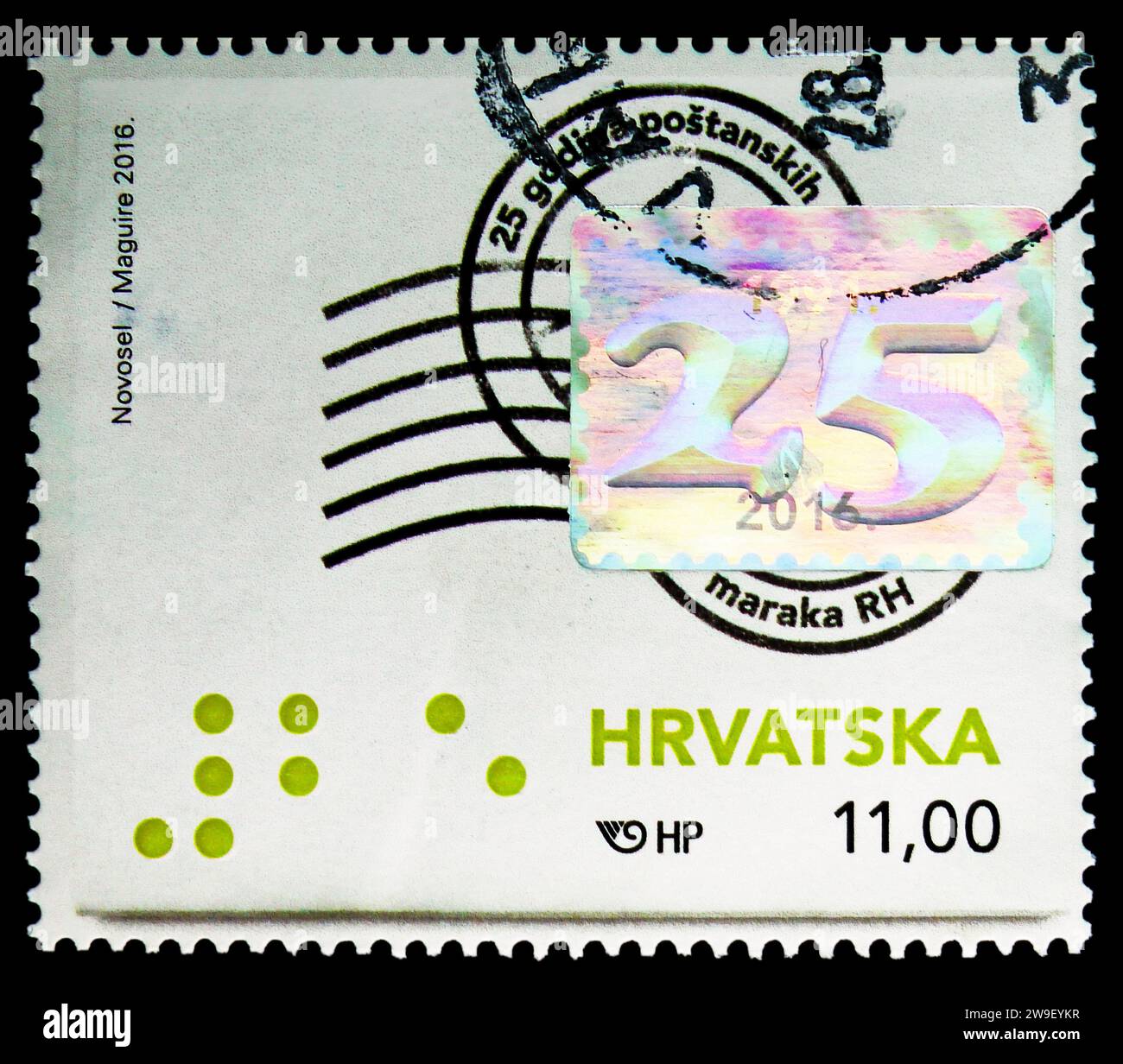 MOSCOW, RUSSIA - DECEMBER 17, 2023: Postage stamp printed in Croatia ...