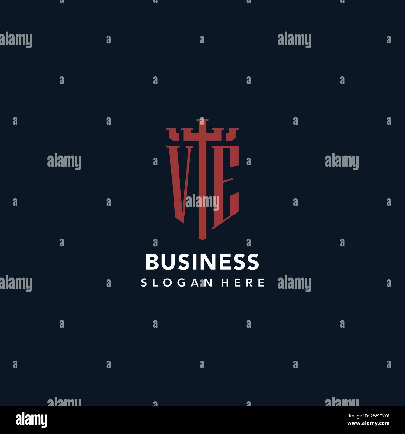 VE initial monogram logos with sword and shield shape design ideas Stock Vector Image & Art - Alamy