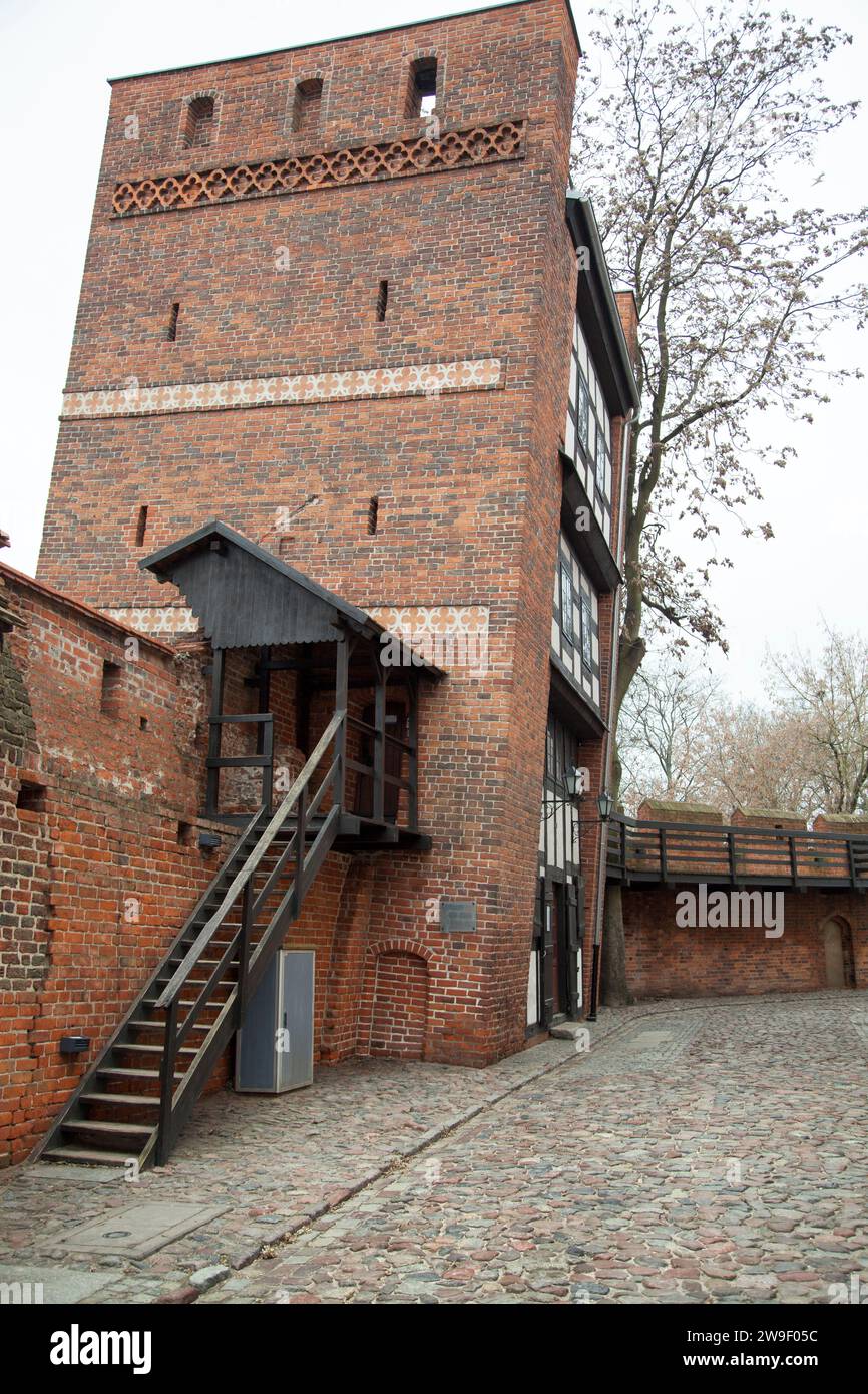 The view of 13th century Leaning Tower of Torun protected by UNESCO ...