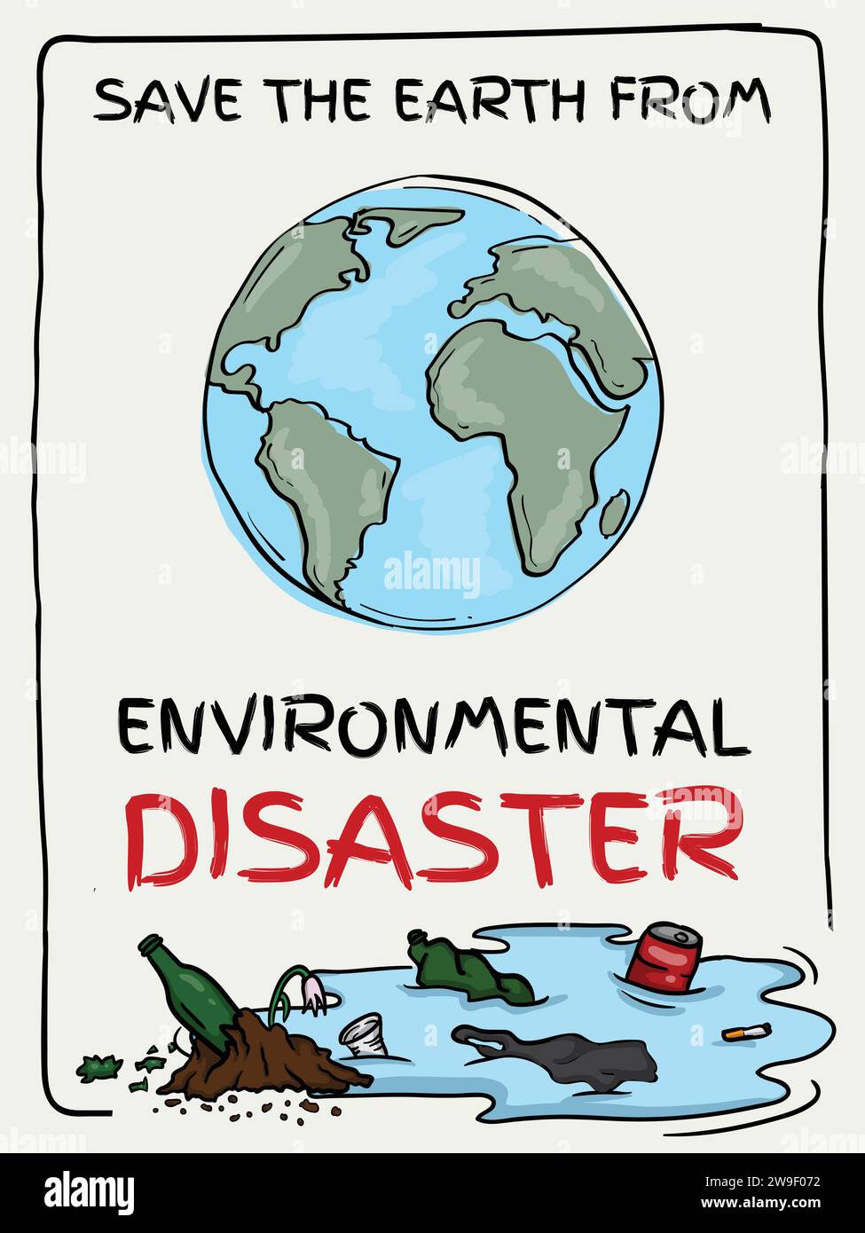 Bright vector illustration of the ecological catastrophe of the Earth ...
