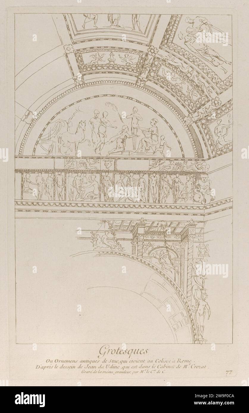 Grotesques: detail of the stucco reliefs decorating the Colosseum in ...