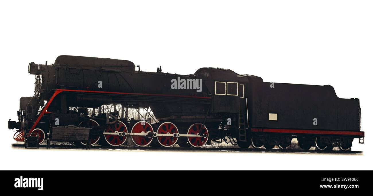 european steam locomotive of the early 20th century, isolated Stock ...