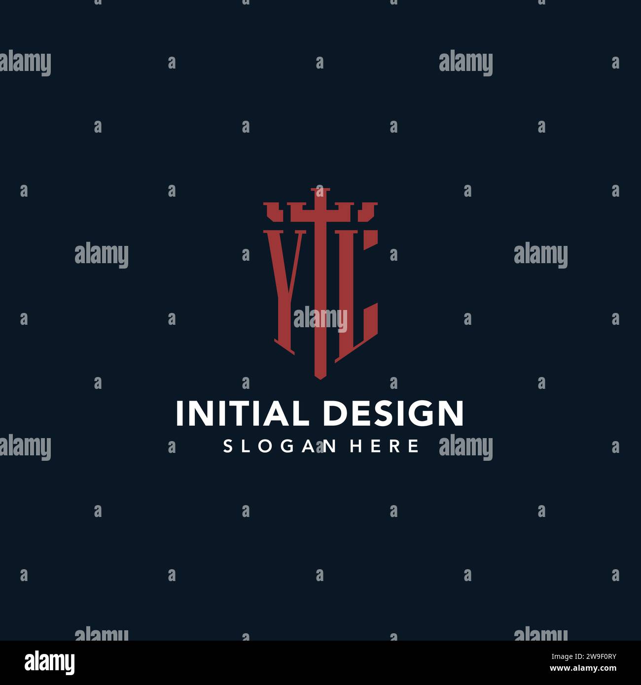 YL initial monogram logos with sword and shield shape design ideas ...