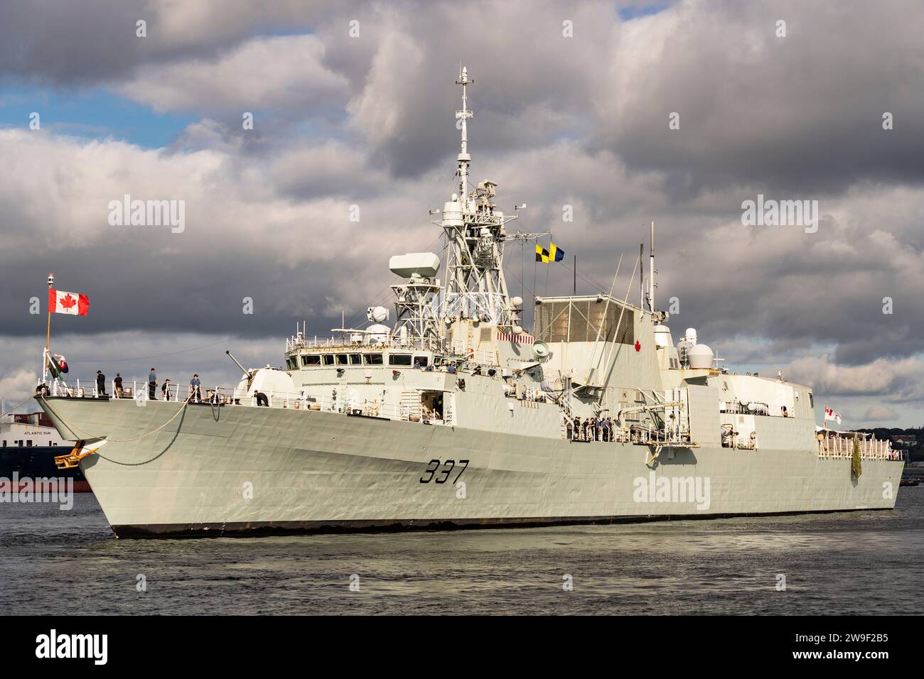 Royal Canadian Navy (RCN) frigate HMCS Fredericton returning to Halifax ...