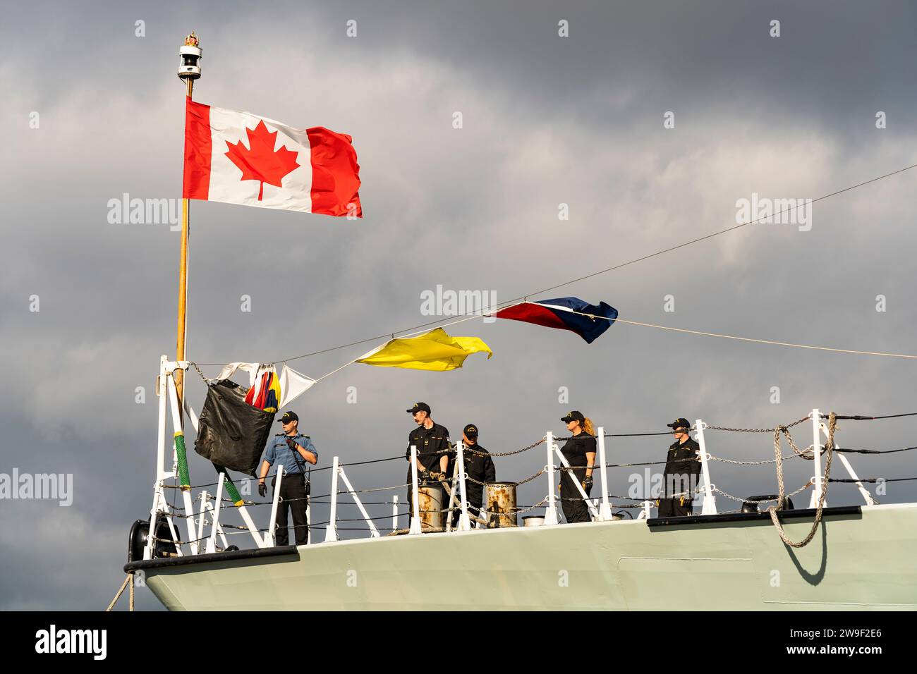 Royal Canadian Navy (RCN) frigate HMCS Fredericton returning to Halifax ...