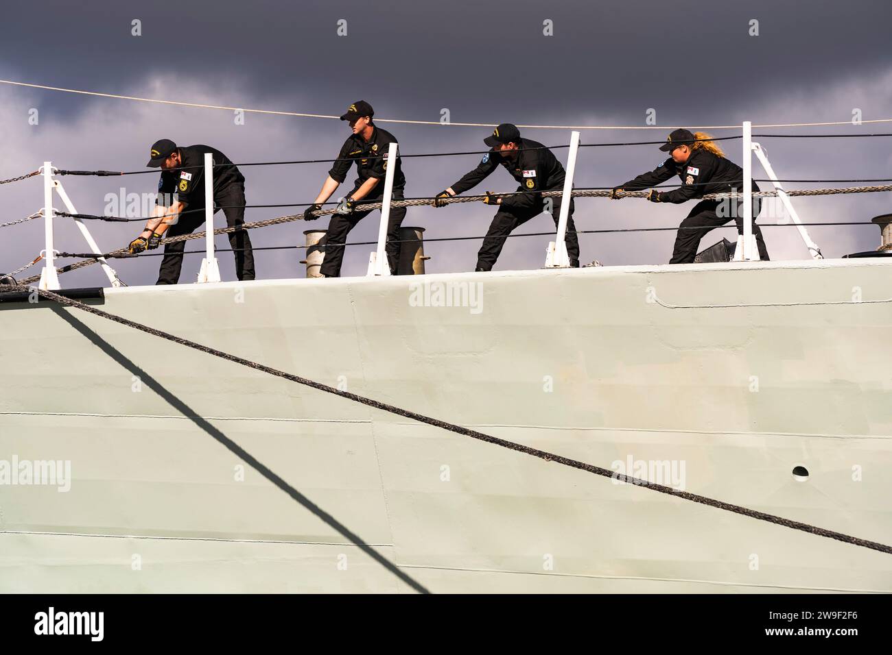 Royal Canadian Navy (RCN) frigate HMCS Fredericton returning to Halifax ...