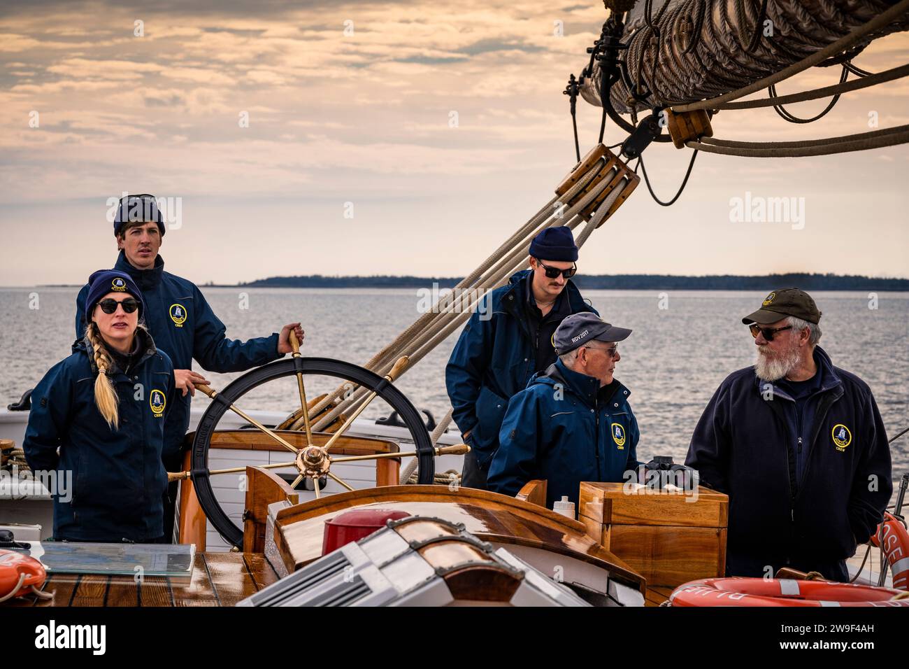 Captain Phil Watson leads his crew from the helm station onboard the ...