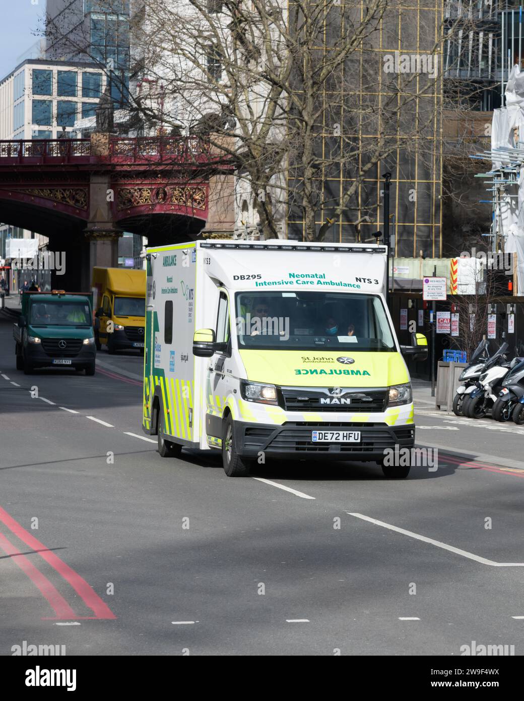 London, UK - March 16 2023; St John ambulance emergency vehicle in City ... London, UK - March 16 2023; St John ambulance emergency vehicle in City ...