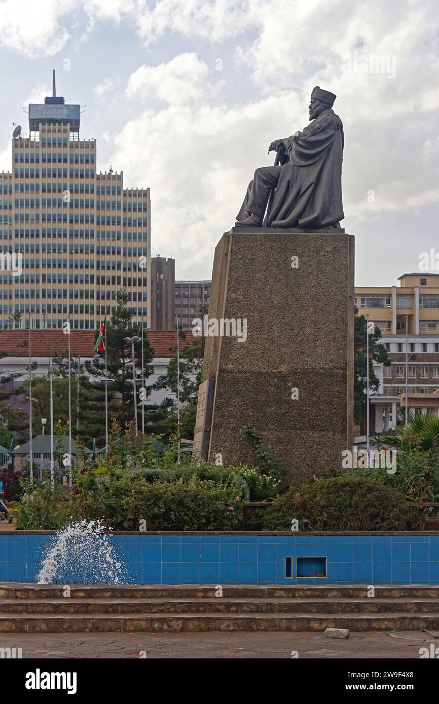 Nairobi, Kenya - July 09, 2017: Statue of Jomo Kenyatta sitting in ...