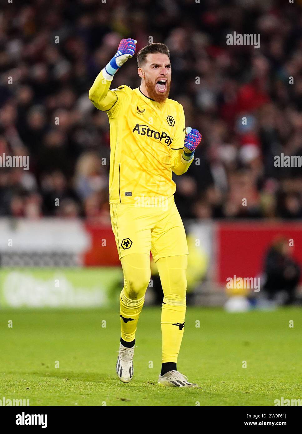 Wolverhampton Wanderers goalkeeper Jose Sa celebrates after team-mate ...