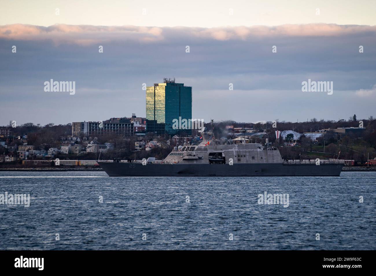 US Navy Light Combat Ship (LCS) USS Marinette departing Halifax, Nova ...