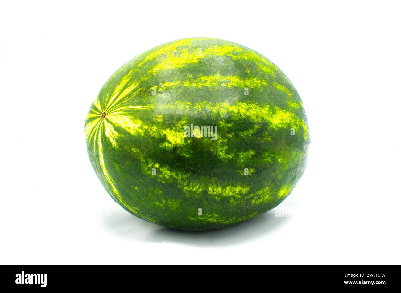 watermelon - Citrullus lanatus - isolated on a white background. Green ...