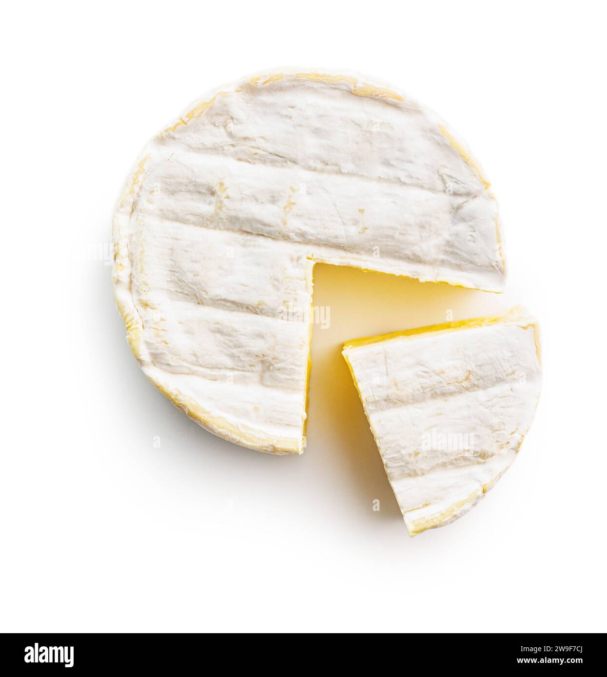Brie type cheese with white mold. French camembert cheese isolated on ...